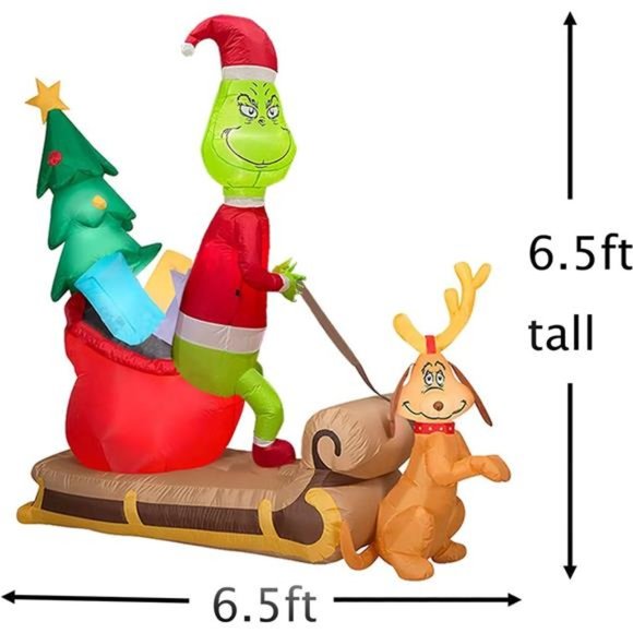 Holiday | Grinch Christmas Inflatable Grinch And Max Wsleigh Scene Dr ...